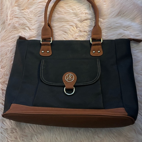 Kim Rogers | Bags | Kim Rogers Black And Tan Shoulder Bag | Poshmark
